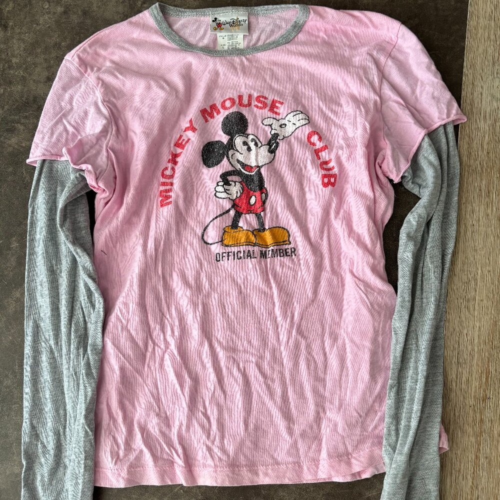 Y2k 90s Mickey Mouse Club Memeber Long Sleeve Layered… - Gem